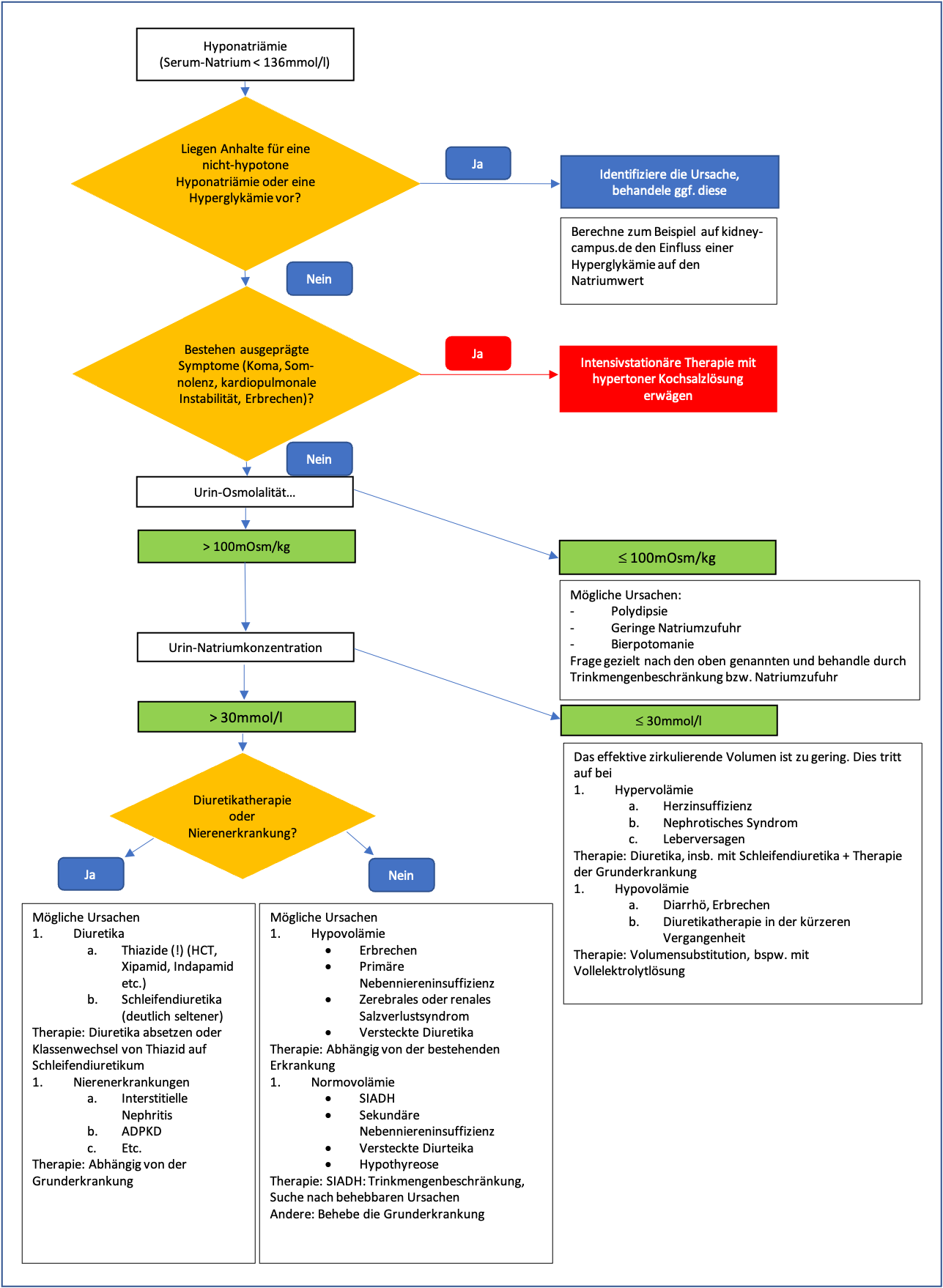 Hyponatriämie Flow Chart